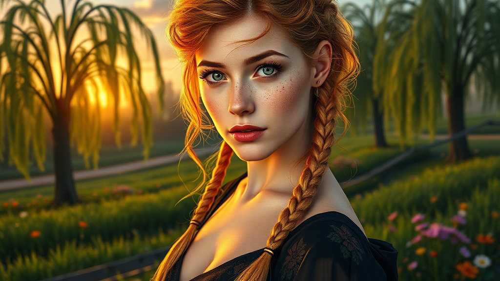 green trees realistic dark realistic fantasy... | BasedLabs