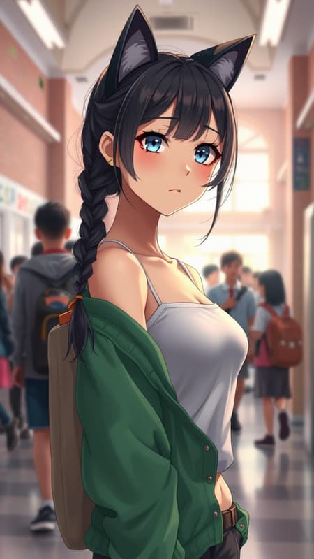 cat ears minimalist AI Images | BasedLabs