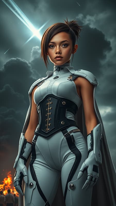 meteor shower portrait AI Images | BasedLabs