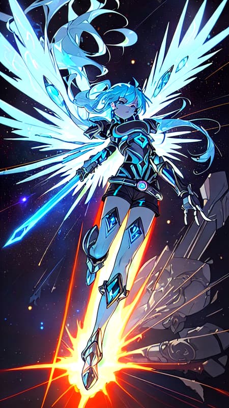 full body anime sci fi anime bright anime... | BasedLabs