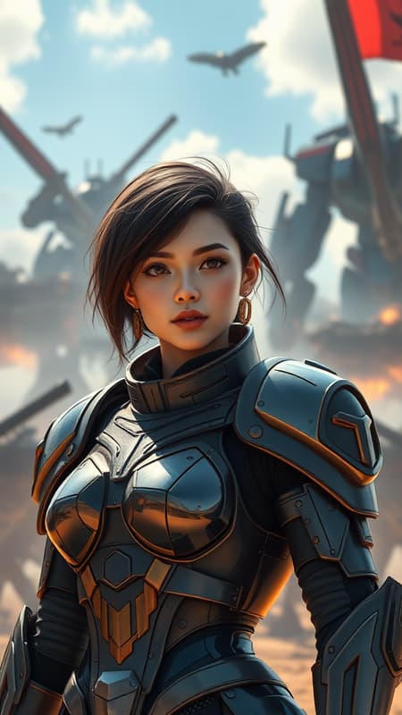 war machine landscape bright cinematic... | BasedLabs