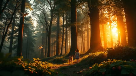 mossy trees realistic bright sci fi bright... | BasedLabs