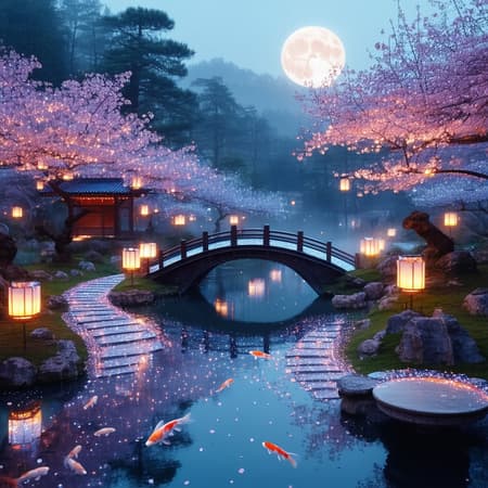 japanese garden cinematic AI Images | BasedLabs