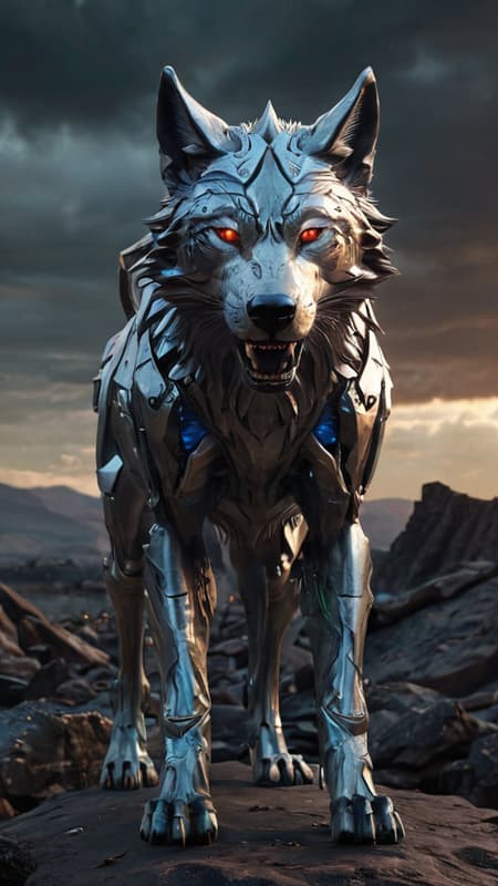 wolf dark bright AI Images | BasedLabs